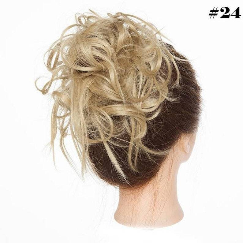 Messy Bun Scrunchie Straight Hair Messy Synthetic Hair | Etsy