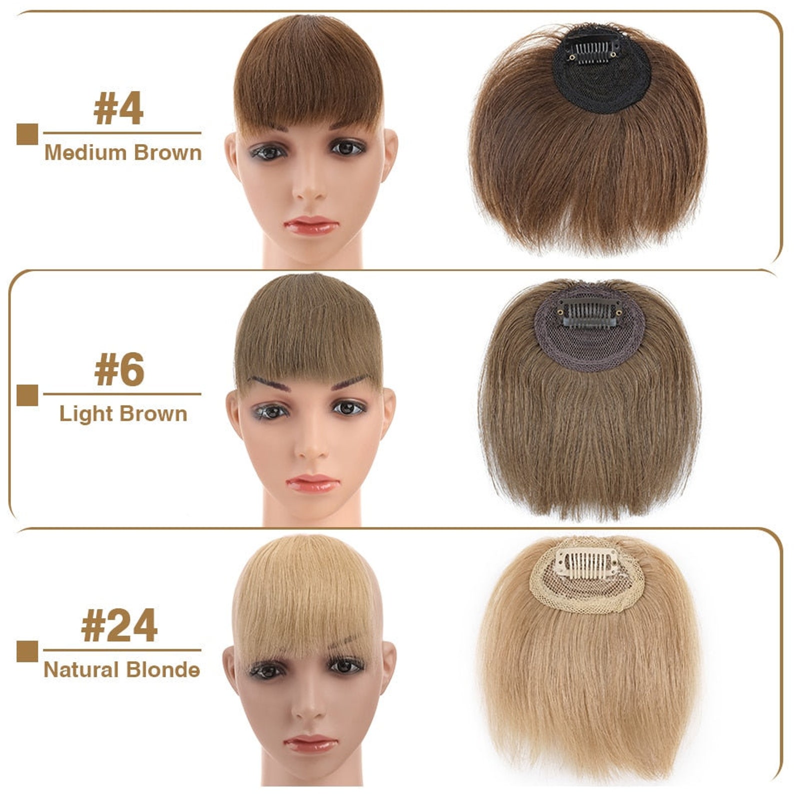 Clip-on Bang Human Hair Bangs Fringe Bangs Wig Extensions - Etsy Canada