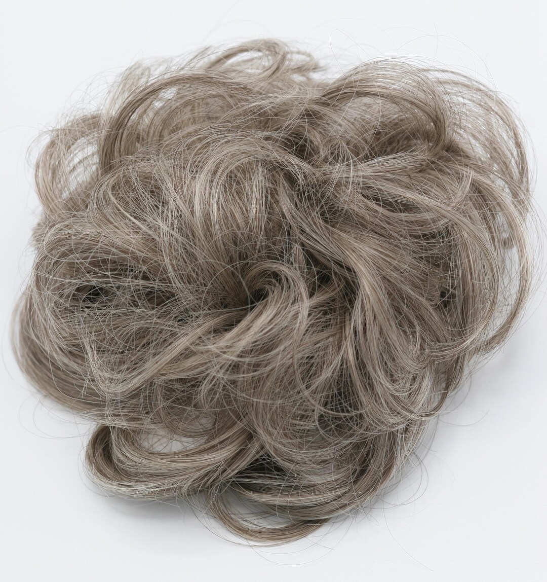 Gray Blonde Mix Hair Curly Hair Bun Scrunchie Hairpiece Extension - Etsy