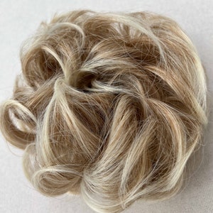Messy Bun Hairpiece Updo Bun Extension Grey Blonde Hair Haorpiece - Etsy