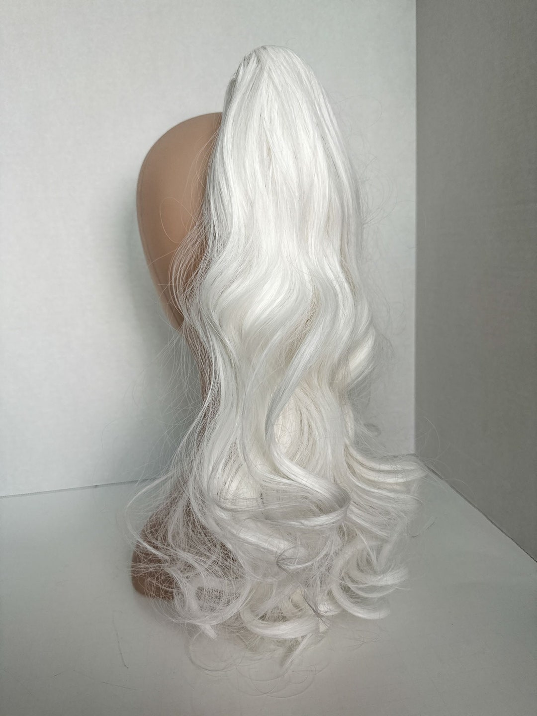 White Claw Clip Ponytail Wig: 18" Synthetic Hair - Etsy