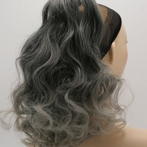 Apexhairs Dark Grey Ponytail Extension Mix Grey Hair With Claw Clip - Etsy