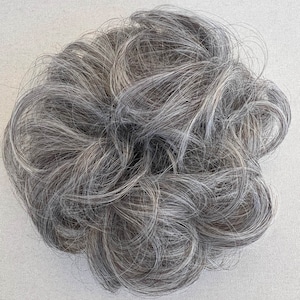 Grey Hairpieces Mix With Black Hair| Hair Piece for Bun - Etsy
