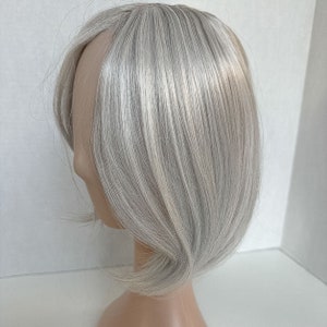 Straight Mini Hair Topper Silver Grey Hair for Women - Etsy