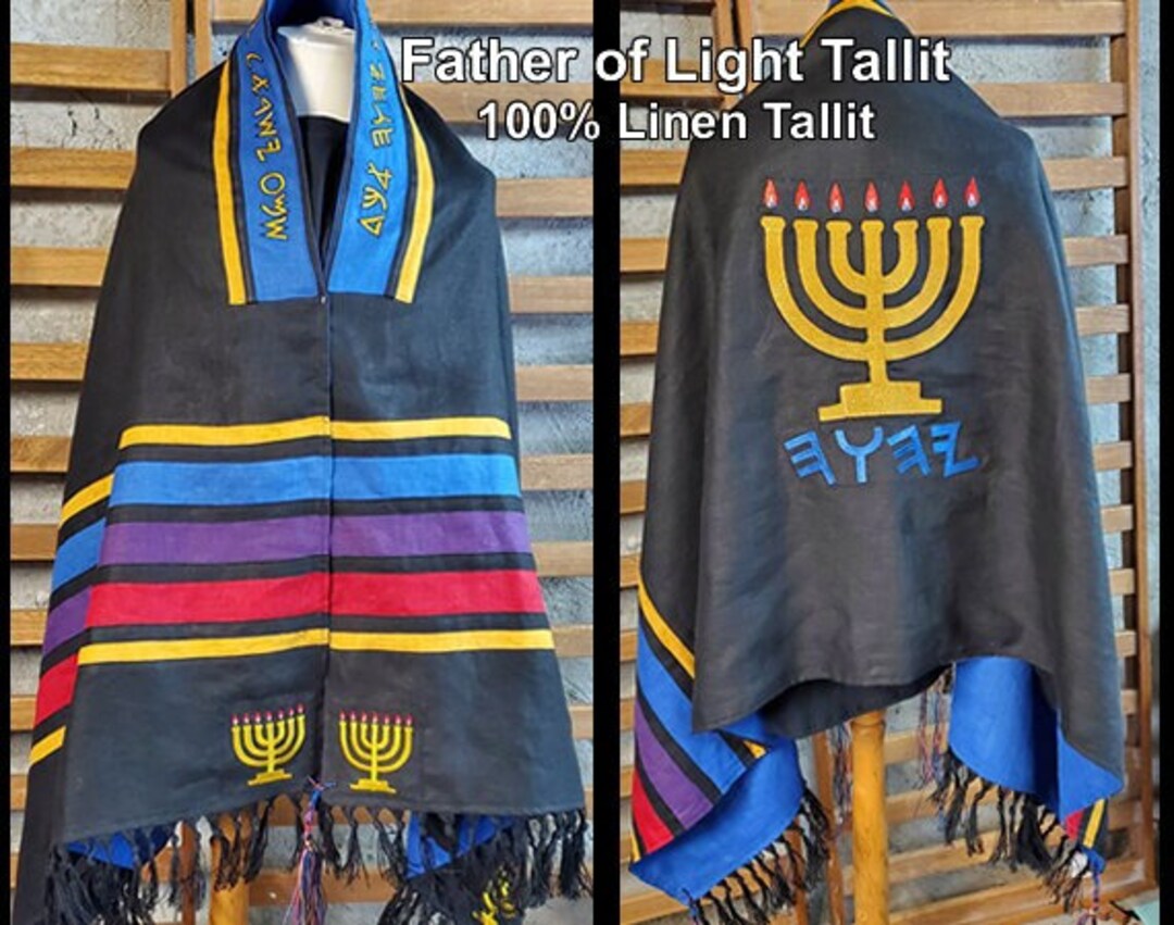 Father of Light Tallit | 100% Linen Medium Weight | Mishkan Prayer ...