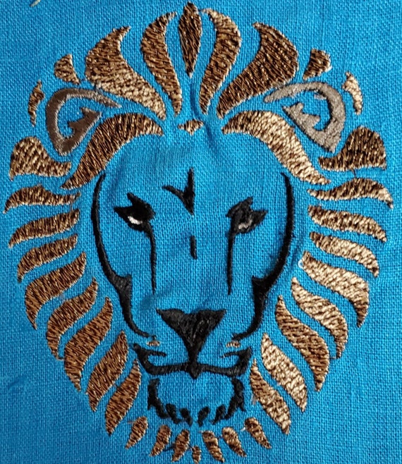 Lion Head 3-color Embroidery File Digital Download 8 X - Etsy
