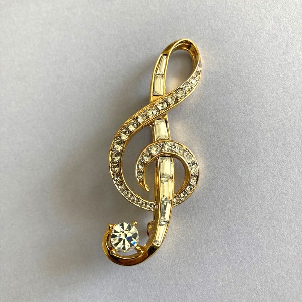 Treble Clef Brooch - Etsy UK