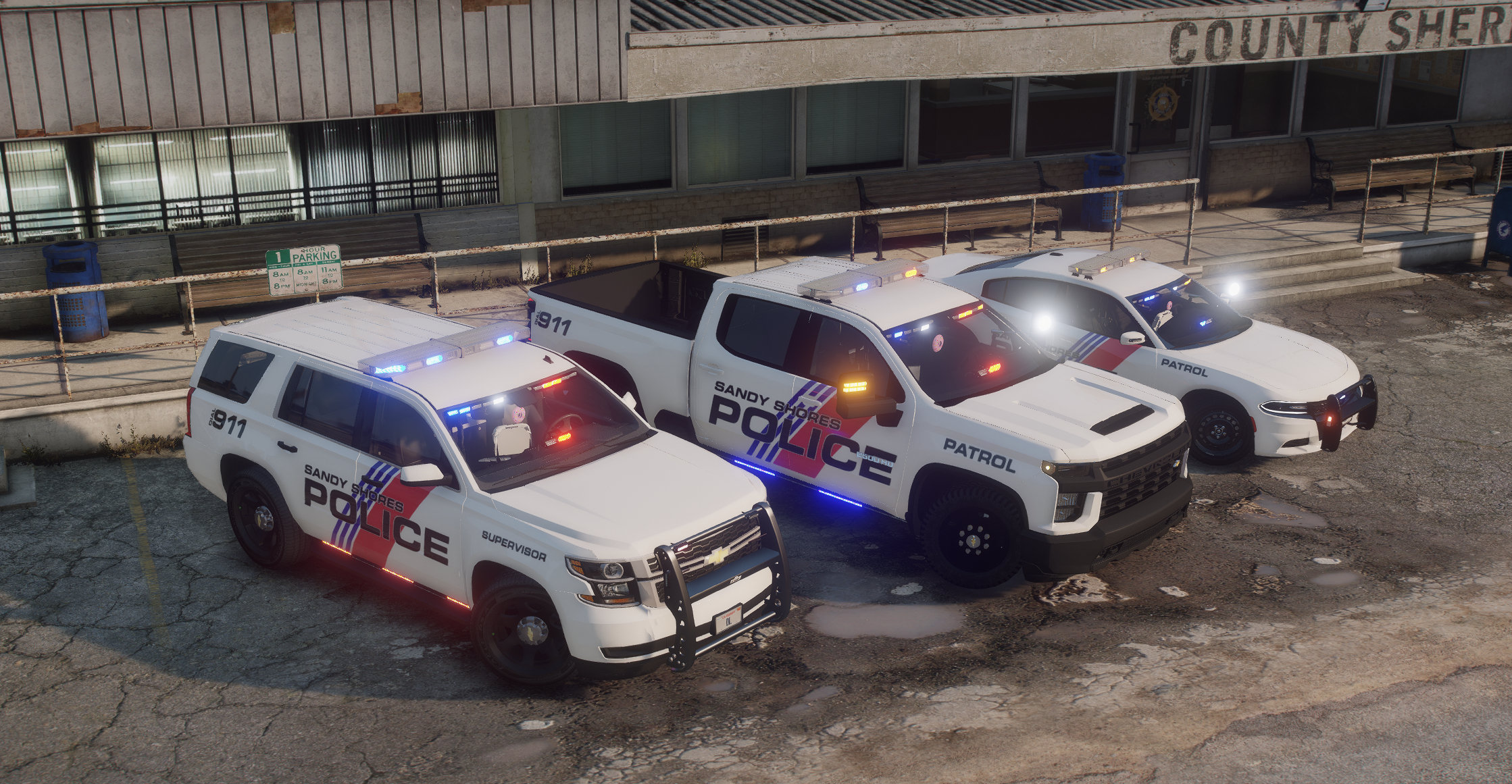 Fivem Sandy Shores Police Car Pack: 3 Cars Fivem Ready Optimized ...