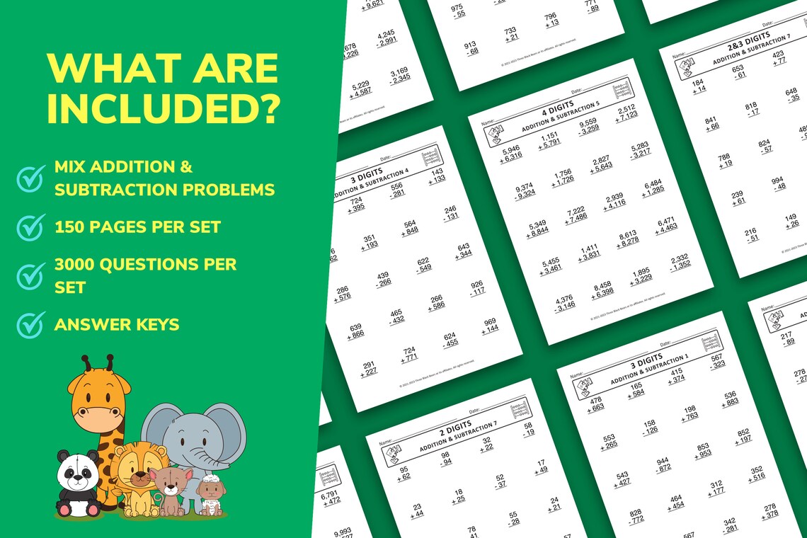 Printable Mix Problem Mathematics Worksheets for Kids Double and Triple ...