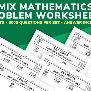 Printable Mix Problems Mathematics Worksheets for Kids | Addition and ...