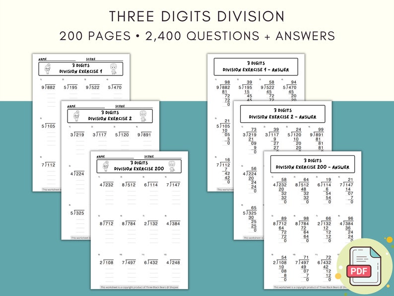 200 Printable First Grade Mathematics Worksheets for Kids Ages 5-8 ...
