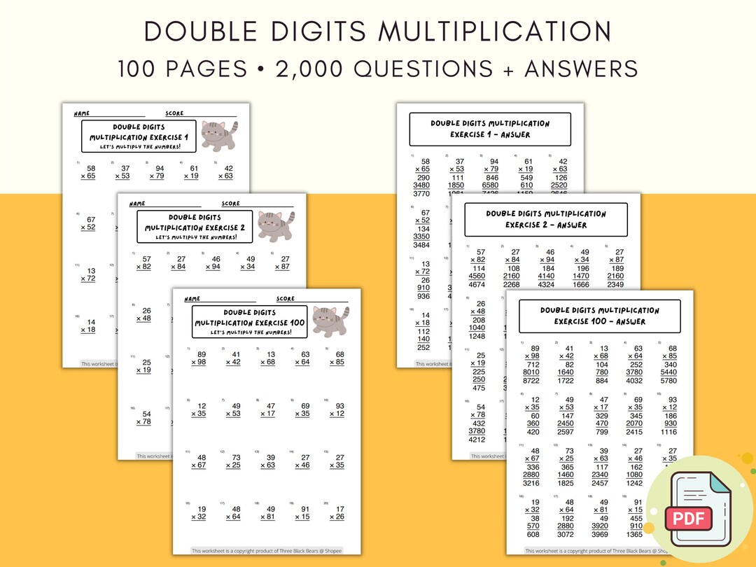 100 Printable First Grade Mathematics Worksheets for Kids Ages 5-8 ...