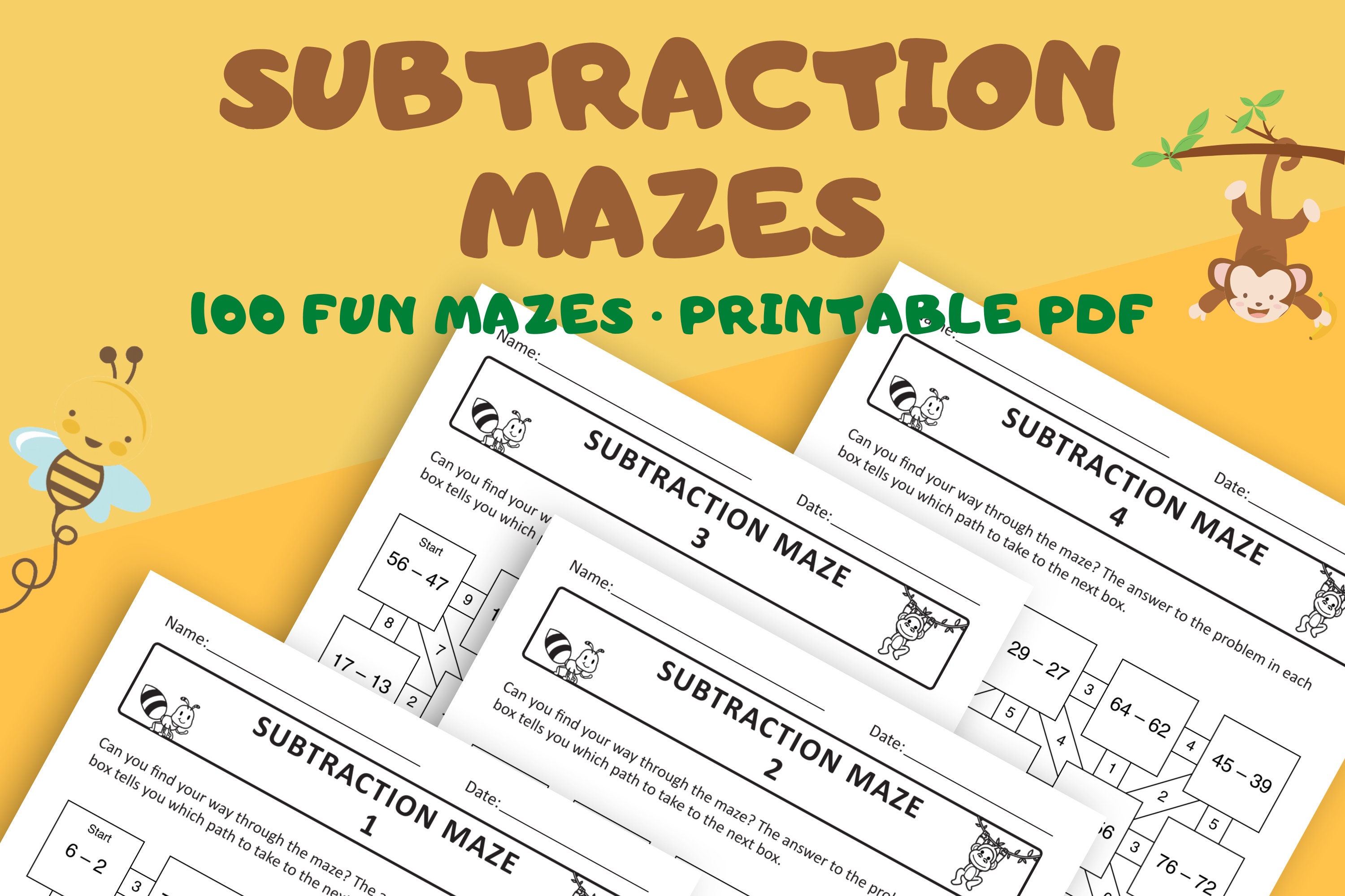 Printable Mathematics Mazes for Kids Ages 5-8: Fun Addition ...
