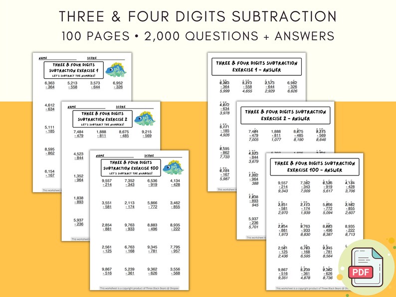 100 Printable First Grade Mathematics Worksheets for Kids Ages 5-8 ...