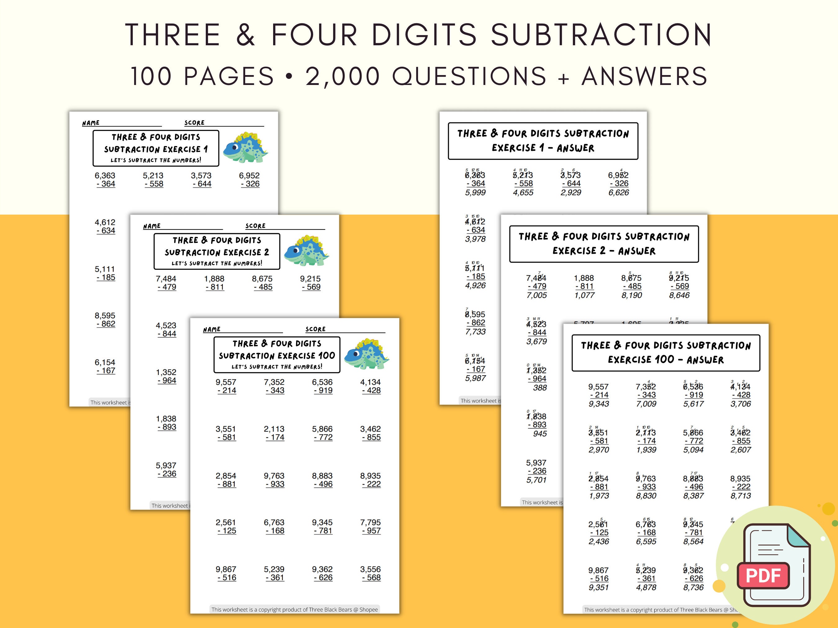 100 Printable First Grade Mathematics Worksheets for Kids Ages 5-8 ...