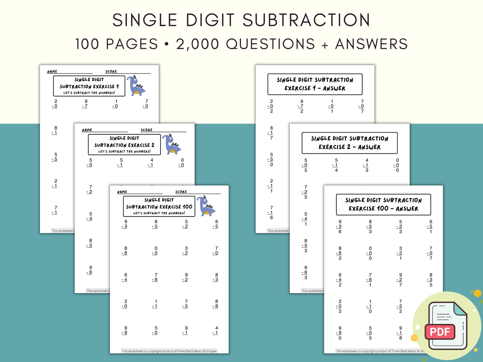 100 Printable First Grade Mathematics Worksheets for Kids Ages 5-8 ...