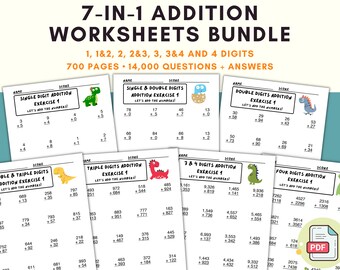 Printable Mathematics Worksheets for Kids Ages 5-8: Fun - Etsy