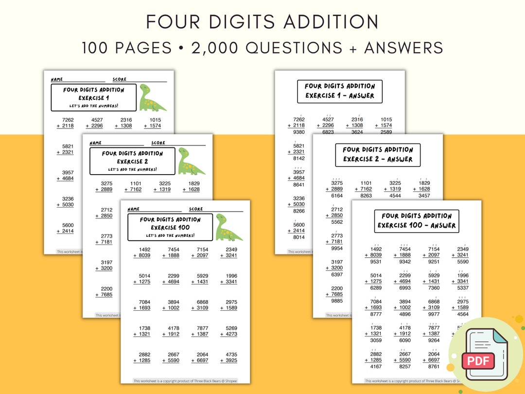 100 Printable First Grade Mathematics Worksheets for Kids Ages 5-8 ...
