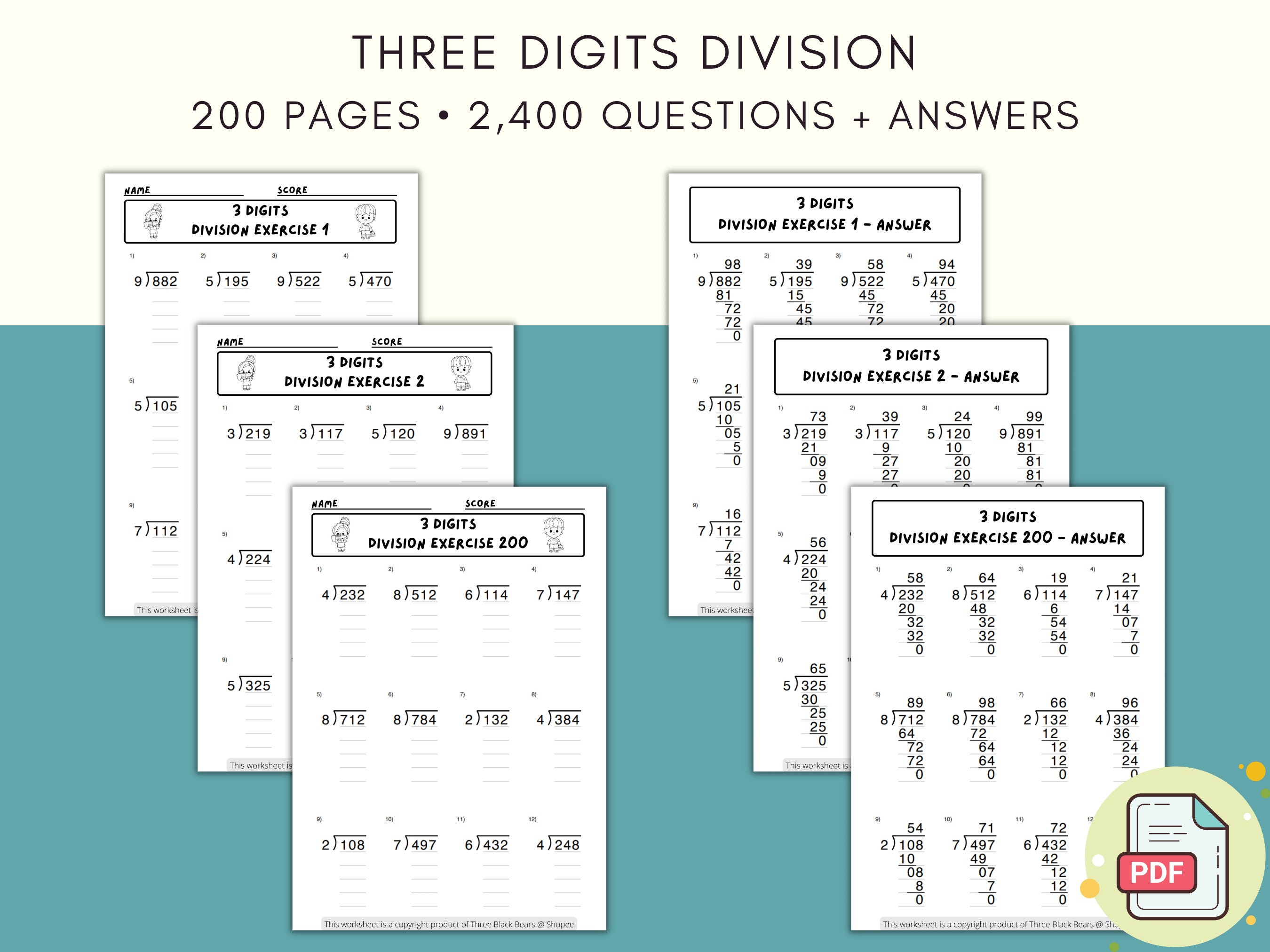 21-IN-1 Printable Mathematics Worksheets Bundle for Kids: Engaging ...