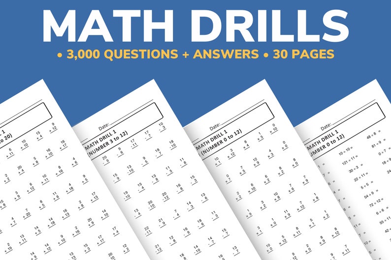 5-minutes Mathematics Drill for Kids: Addition, Subtraction ...