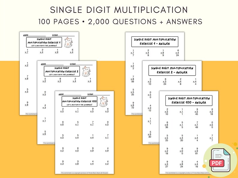 100 Printable First Grade Mathematics Worksheets for Kids Ages 5-8 ...