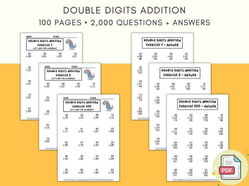 100 Printable First Grade Mathematics Worksheets for Kids Ages 5-8 ...