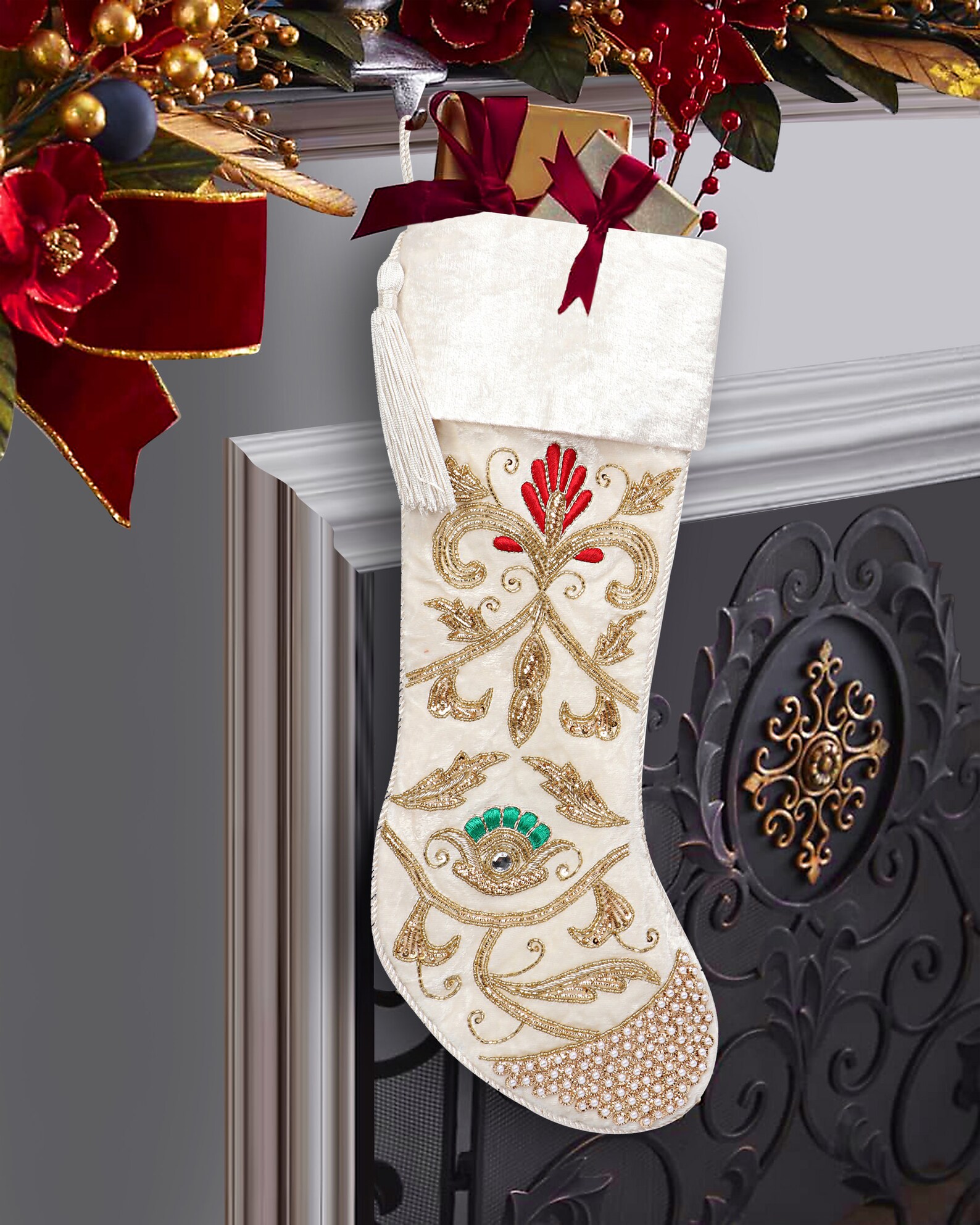 Handmade Velvet Christmas Stocking Set of 3 luxury Christmas - Etsy