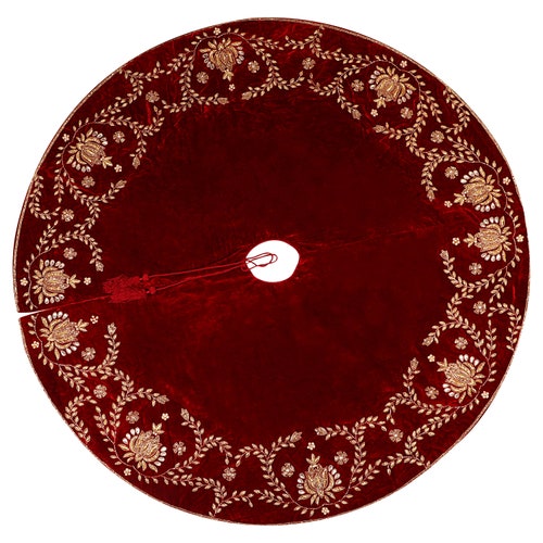 72 Red Christmas Tree Skirt Handmade Velvet Tree Skirt - Etsy