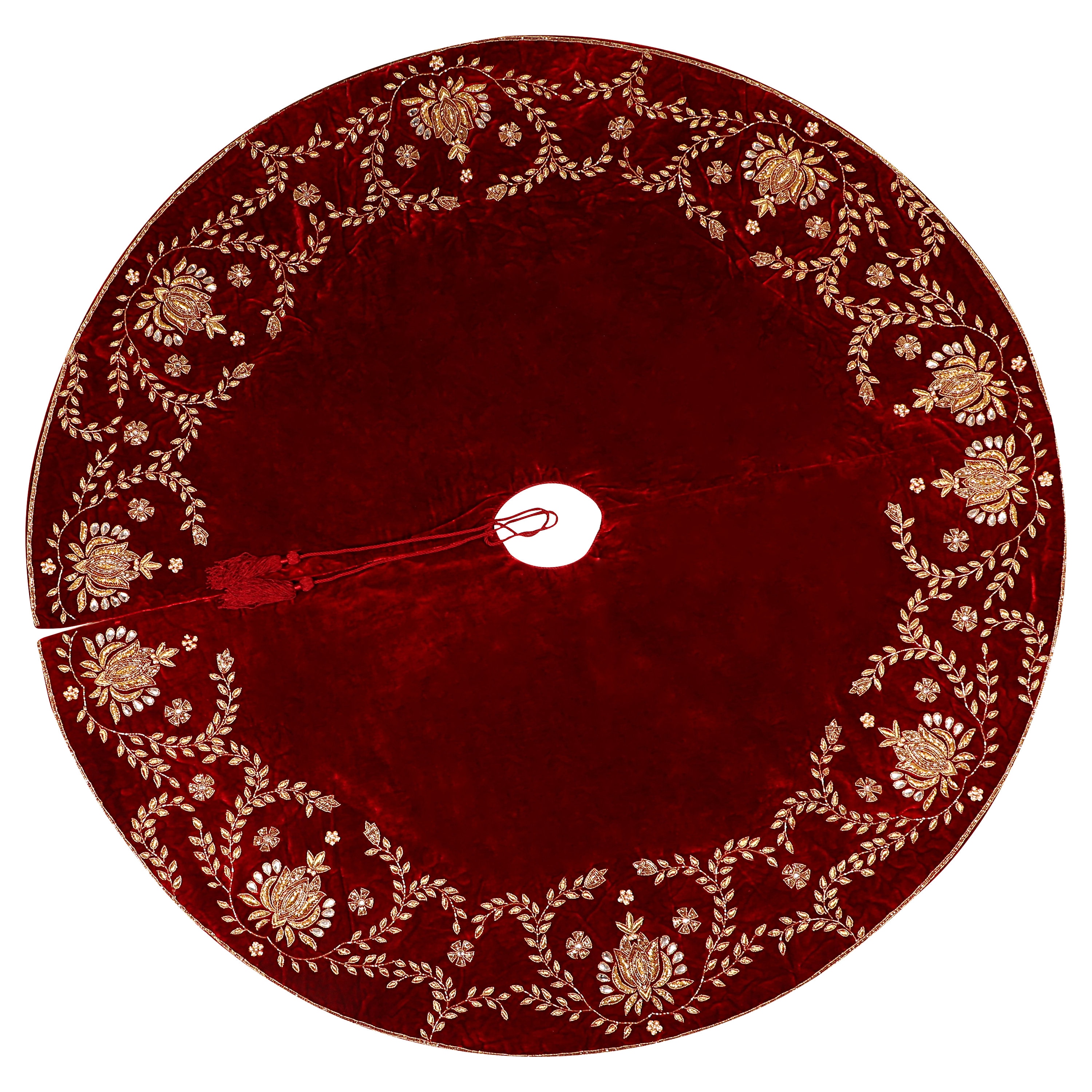 90 Christmas Tree Skirt Handmade Luxury Red Velvet Tree - Etsy