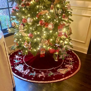 72 Inch Christmas Tree Skirt Red Extra Large Christmas Tree Skirt Red ...