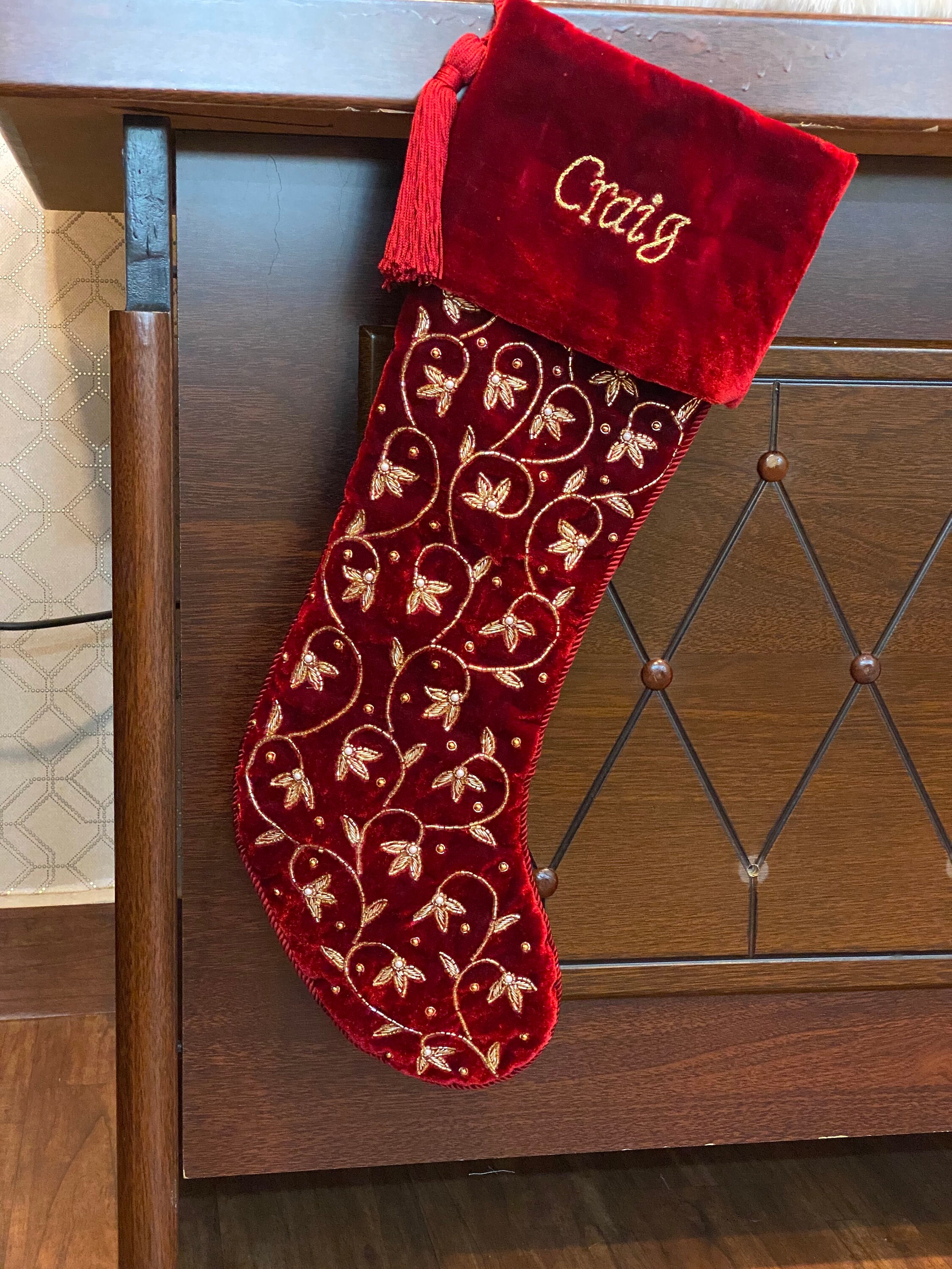 Handmade Velvet Christmas Stocking Set of 3 ,luxury Christmas Gift Box ...