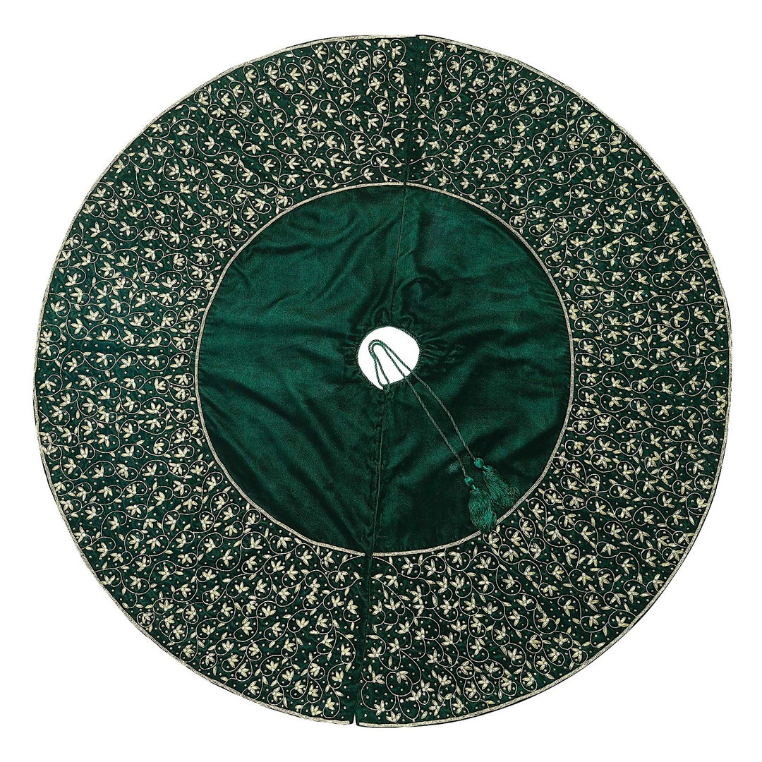 90 Inch Green Christmas Tree Skirt Extra Large Christmas Tree Skirt ...