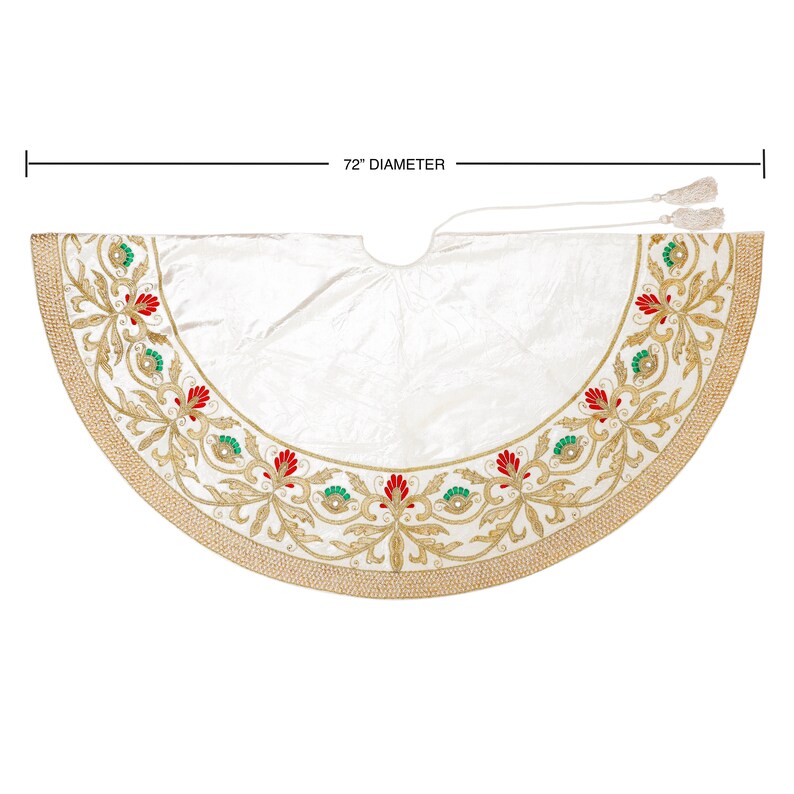 72 White Velvet Christmas Tree Skirt Handmade Large Tree - Etsy