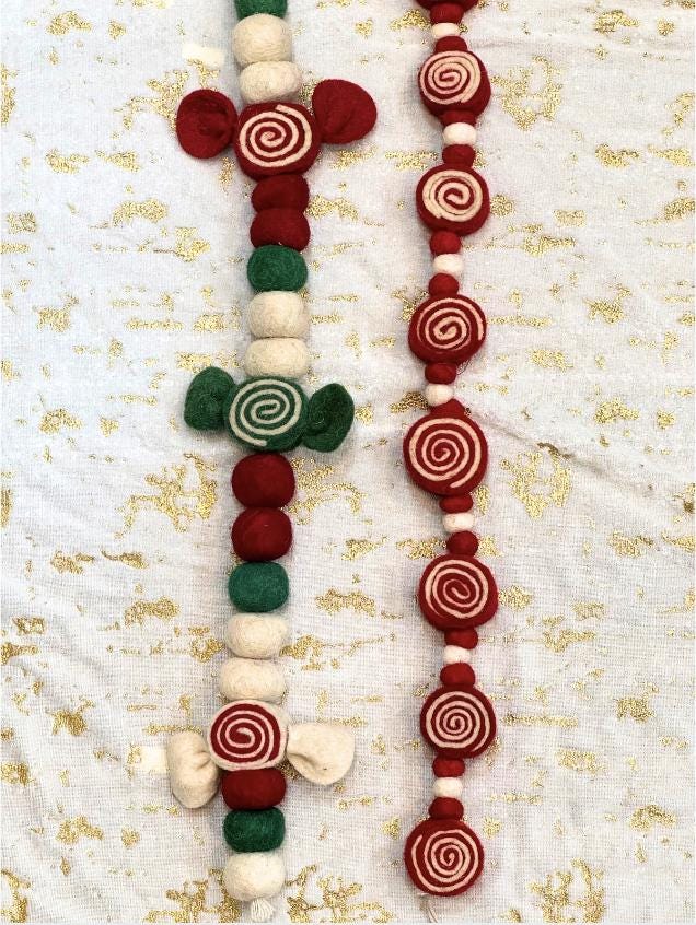 Christmas Candy Garland, Red and White,green Candy Christmas Garland 6 ...