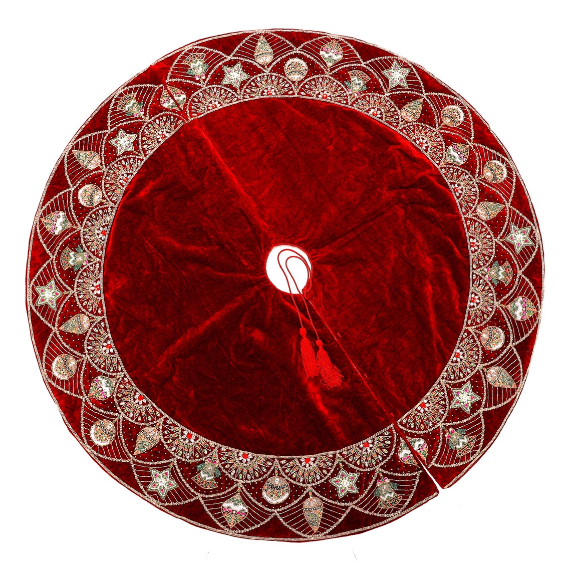 72 Red Christmas Tree Skirt Handmade Velvet Tree Skirt - Etsy