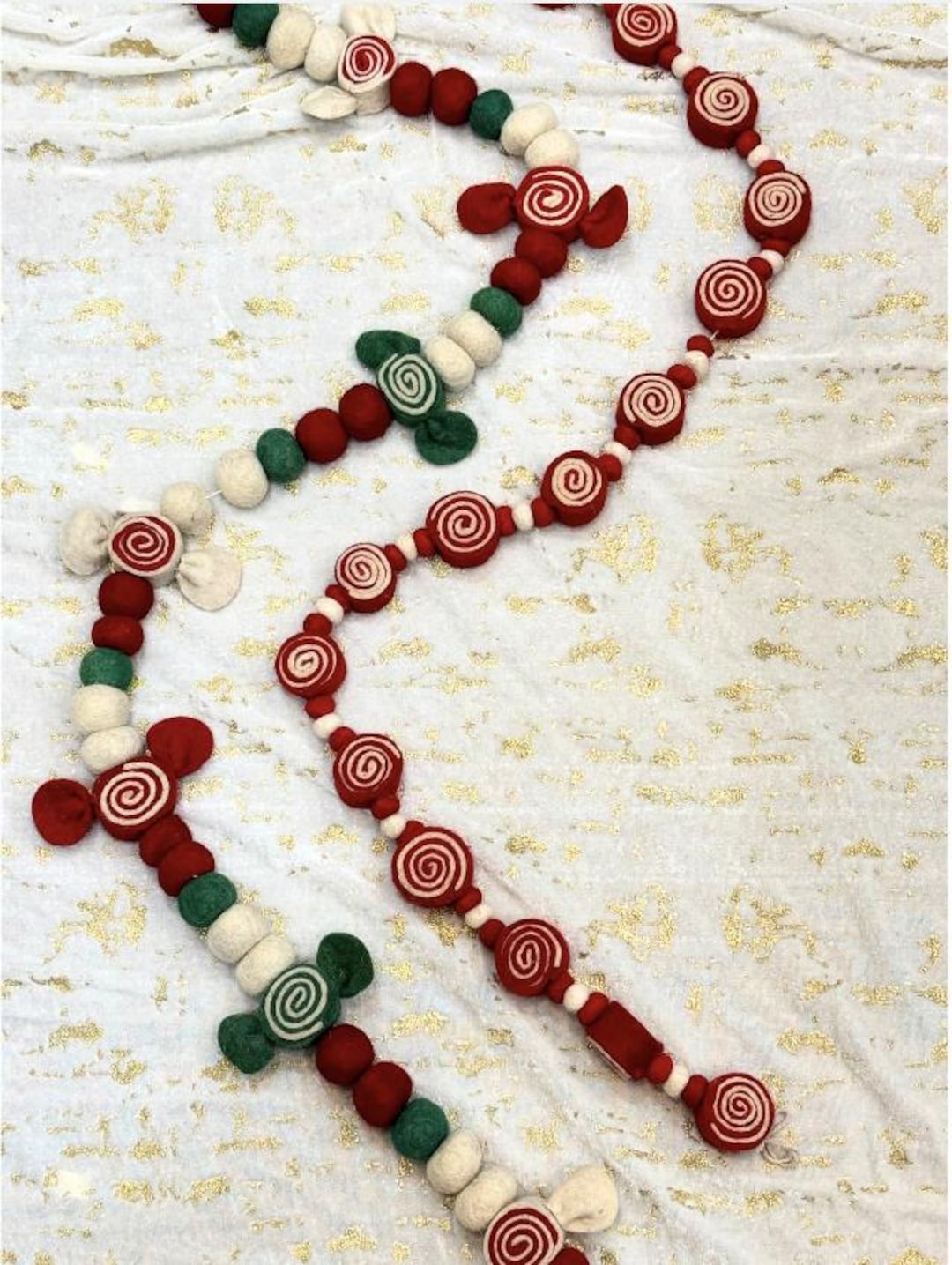 Christmas Candy Garland, Red and White,green Candy Christmas Garland 6 ...