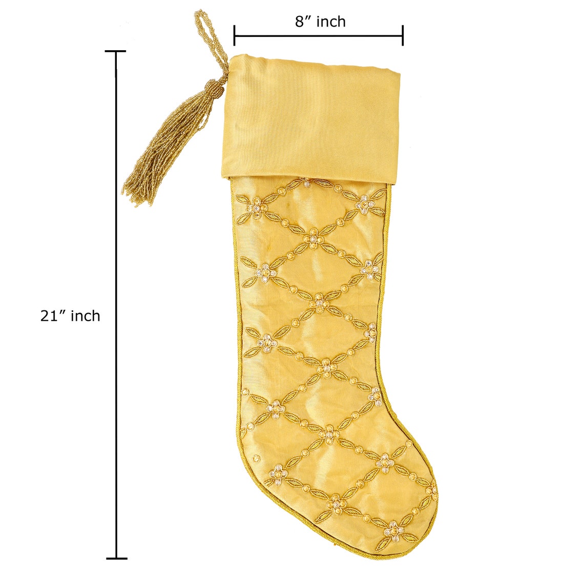 Handmade Red & Gold Christmas Stocking Set of 4 Luxury Christmas Gift ...