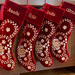 Red Velvet Christmas Stocking Personalised Christmas Stocking Lotus ...