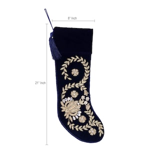 Navy Blue Velvet Christmas Stocking Personalised Christmas Stocking ...
