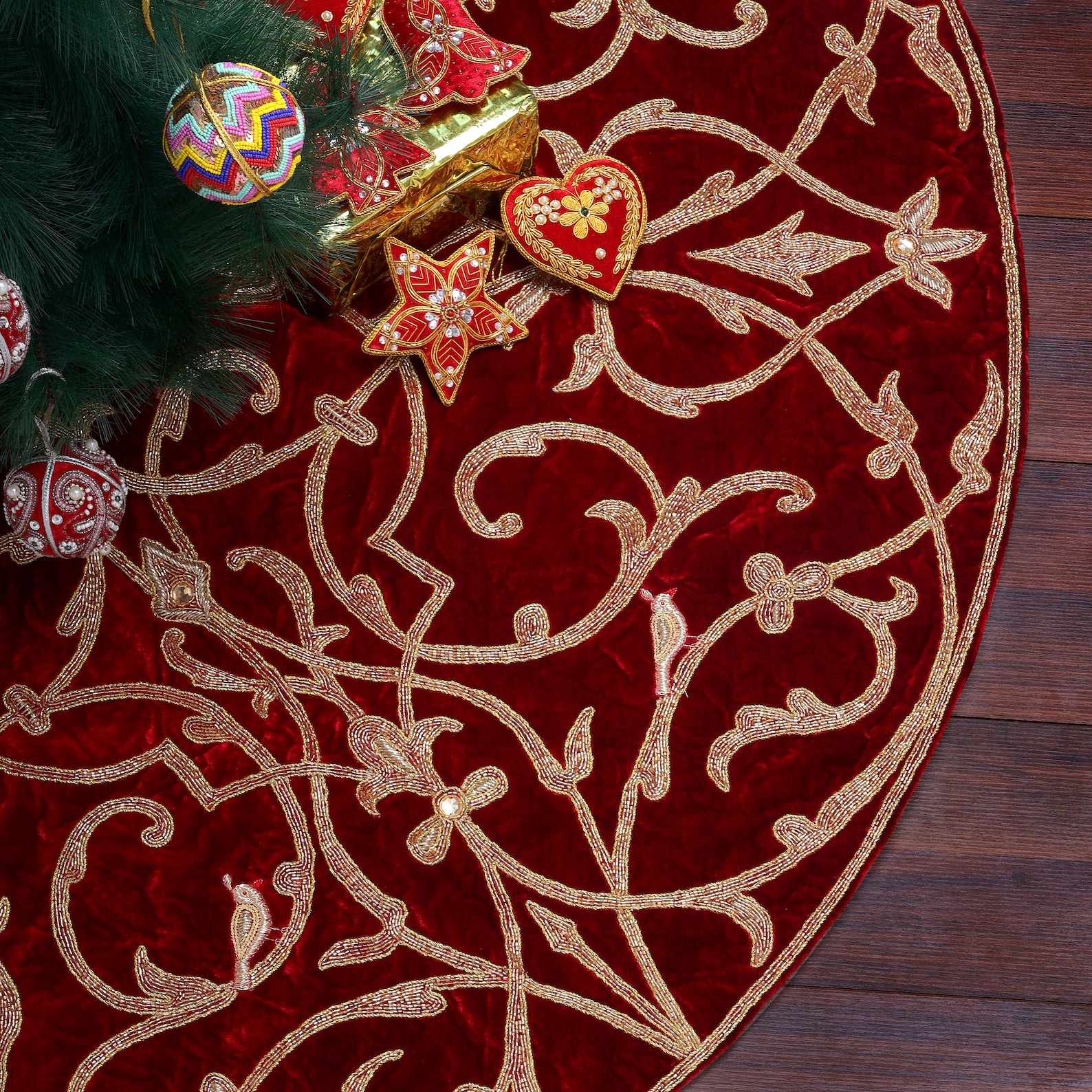 72 Inch Red Christmas Tree Skirt Extra Large Christmas Tree - Etsy