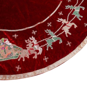 72 Inch Christmas Tree Skirt Red Extra Large Christmas Tree Skirt Red ...