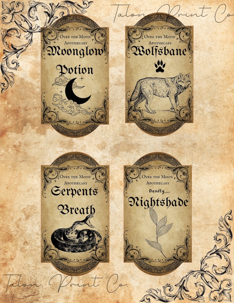 Halloween Apothecary Labels, Potion Labels, Instant Download Printable ...