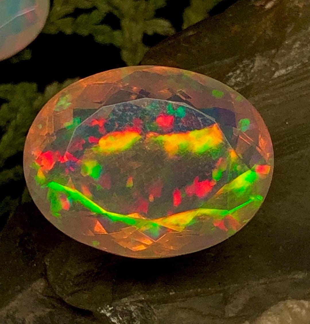 AAA++ Grade White Opal Faceted Multi Fire Opal Faceted Cut Opal Cut Stone Opal Faceted Fire Opal ...