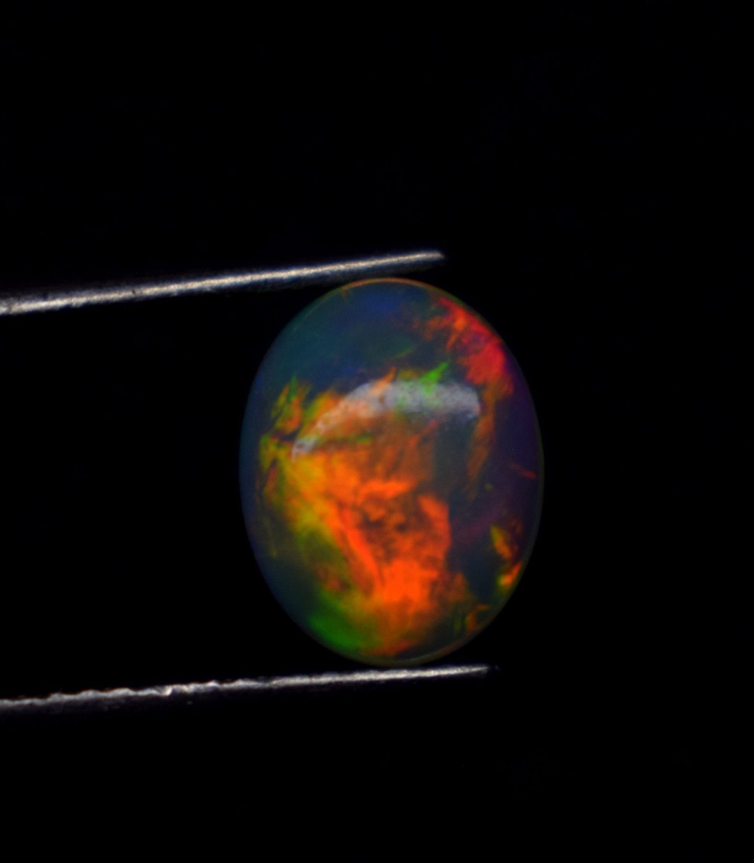 Natural Crystal Pattern Ethiopian Opal, Oval Cabochon, Welo Opal ...