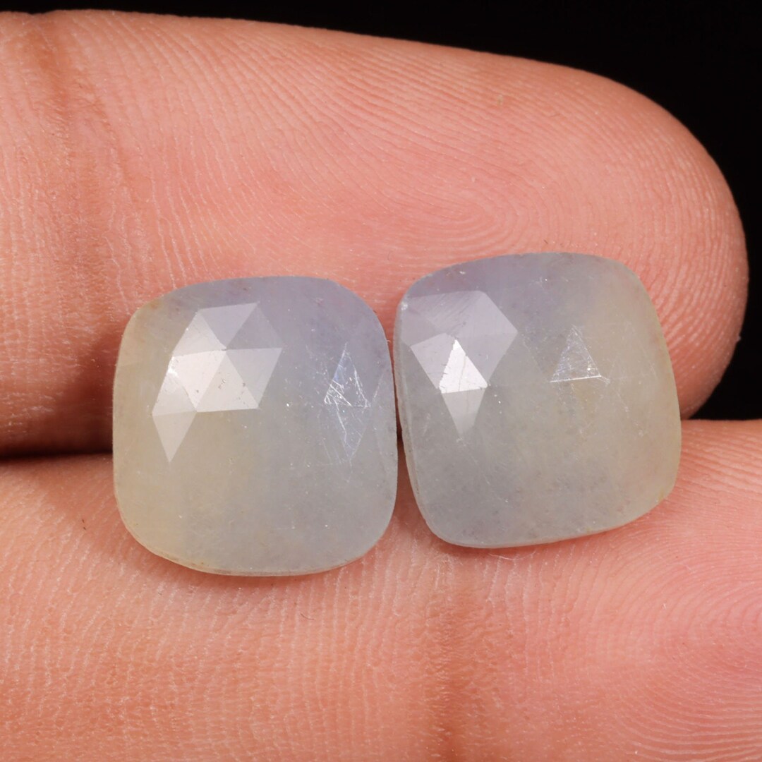 Grey Sapphire Pair: Faceted Square Gemstones, 11x3 MM - Etsy