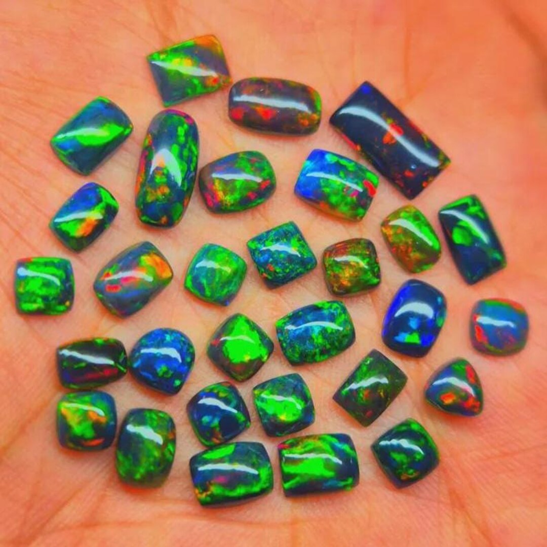 Ethiopian Black Opal Lot: Cushion Cabochon Gemstones for Jewelry - Etsy