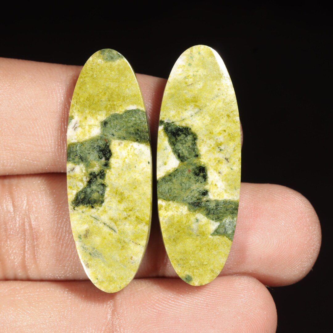 100, Canadian Jade Nephrite Designer Cabochon Pair, High Grade Canadian ...