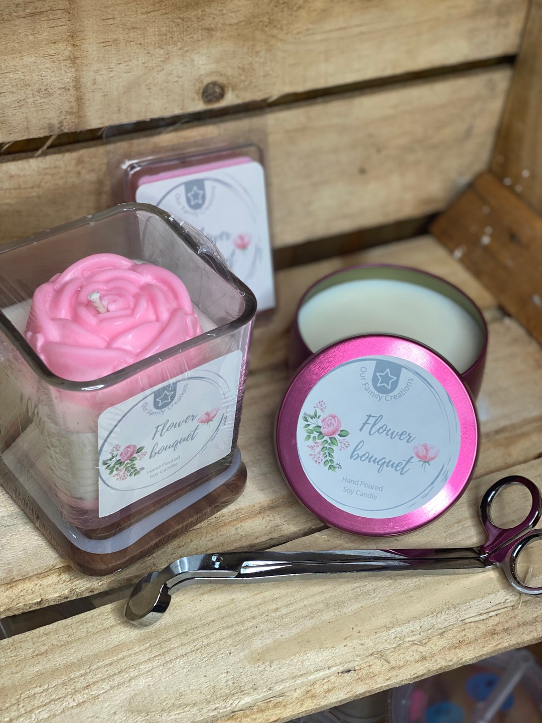 Flower Bouquet Small Batch Hand Poured Soy Wax Candle That Has an ...