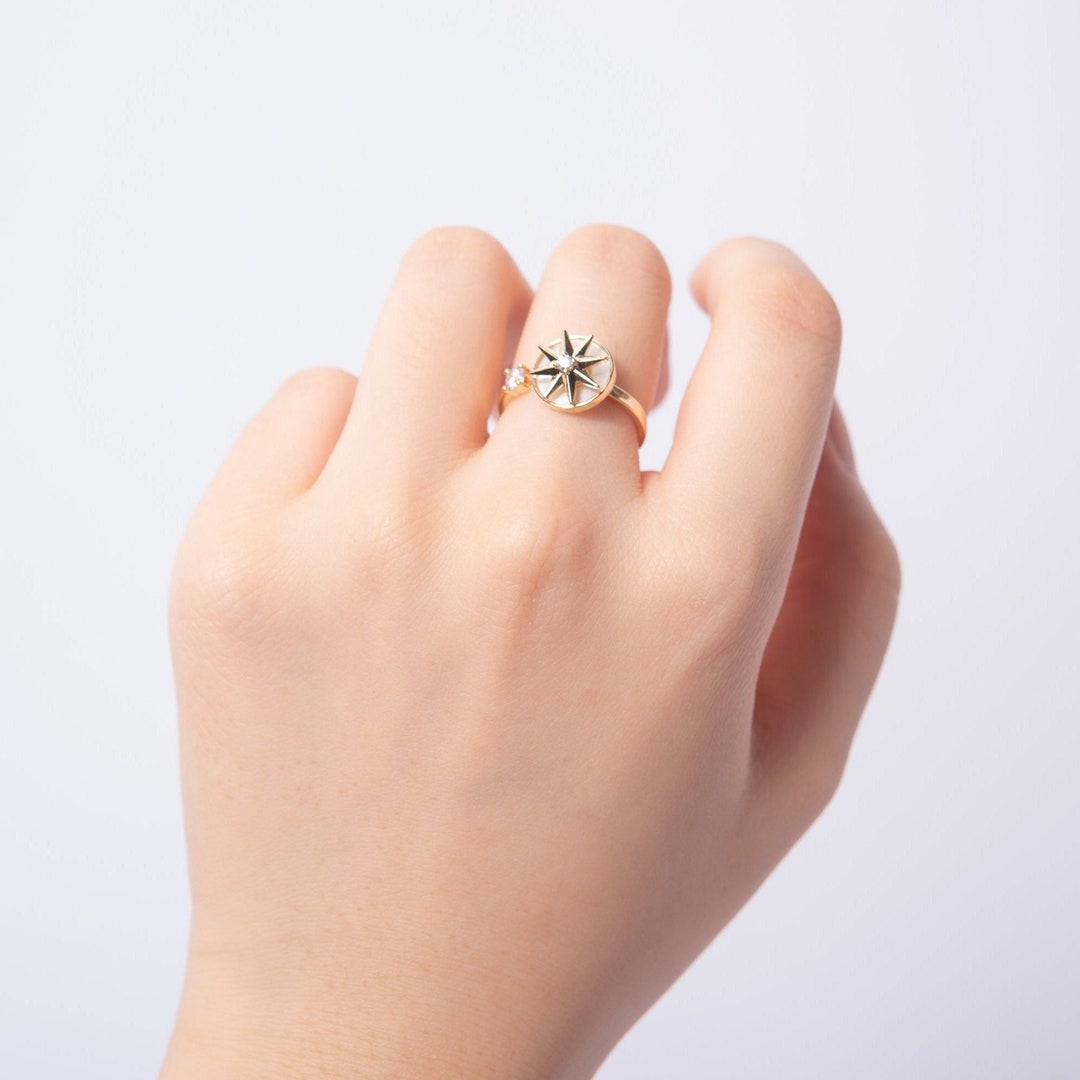 Gold Star Rotating Anxiety Ring, Adjustable Spinning Rings for Women ...