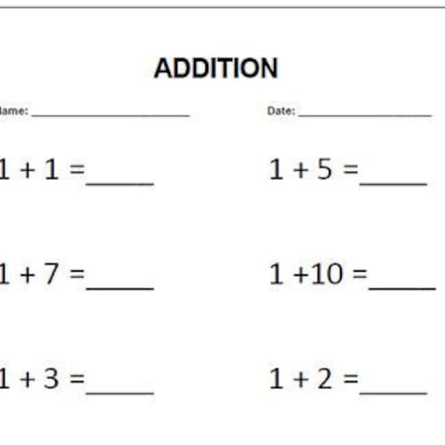 20 Printable Addition Worksheets. Numbers 11-20. Preschool-2nd - Etsy ...